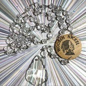 House Of Adornments | Jewelry | Deconstructed Rosary Necklace Clear ...